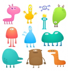 Summer tree friends animals monsters cute Vector Image