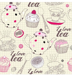 Tea and sweets Royalty Free Vector Image - VectorStock