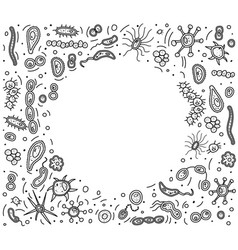 Bacteria cells frame Royalty Free Vector Image