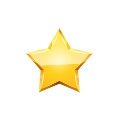 Realistic gold star on white Royalty Free Vector Image