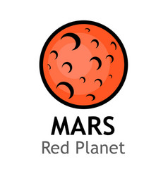 Red mars planet icon cartoon style Royalty Free Vector Image