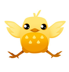 Black silhouette cute little chick walk side view Vector Image