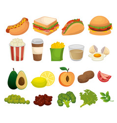Healthy food menu icons Royalty Free Vector Image