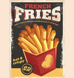 French fries antique poster Royalty Free Vector Image