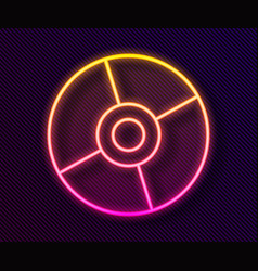 Glowing neon line cd or dvd disk icon isolated Vector Image