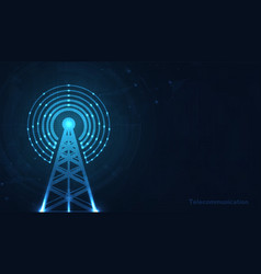 Telecommunications signal transmitter radio tower Vector Image