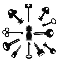 Keys icons Royalty Free Vector Image - VectorStock