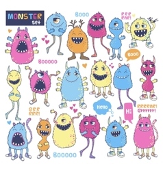 Cute monster collection Royalty Free Vector Image