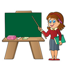 Teacher or student standing in front of board Vector Image
