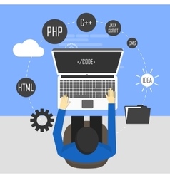 Creating program html code process concept Vector Image