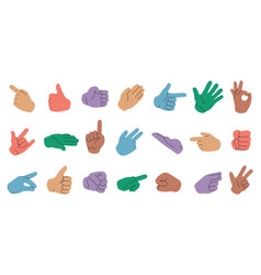 Hand gestures human palms and wrist showing Vector Image