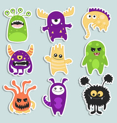 Cartoon stickers set Royalty Free Vector Image