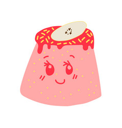 Happy cute delicious jelly cartoon character Vector Image