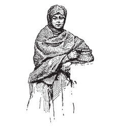 Long scarf worn mexican vintage engraving Vector Image