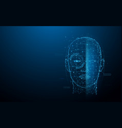 Biometric technology digital face scanning Vector Image
