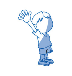 Childhood boy no face standing funny Royalty Free Vector