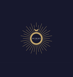 Minimal sun logo solar logotype minimalistic Vector Image