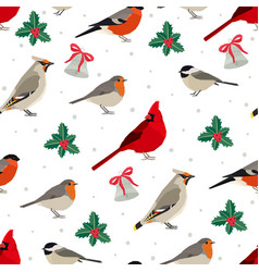 Foxes and snowflakes seamless pattern winter Vector Image