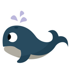 Clipart a blue-colored smiling fish or color Vector Image