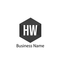 Initial letter hw logo template design Royalty Free Vector