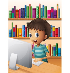A man in the library Royalty Free Vector Image