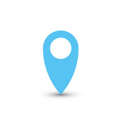Blue 3d map pointer with dropped shadow on white Vector Image