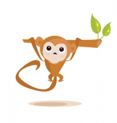 Human and monkey stick figure pictograph depict Vector Image