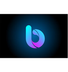 Pink blue b alphabet letter logo design icon Vector Image