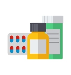 An oval pill or tablet isolated on the white Vector Image