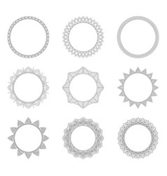 Set round decorative frames Royalty Free Vector Image