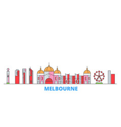 Melbourne architecture line skyline Royalty Free Vector
