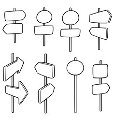 Set traveler and direction post Royalty Free Vector Image