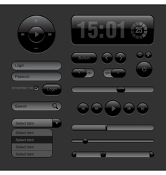 Dark web ui elements Royalty Free Vector Image