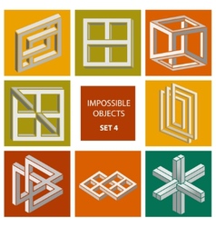 Impossible geometry shape optical illusion line Vector Image