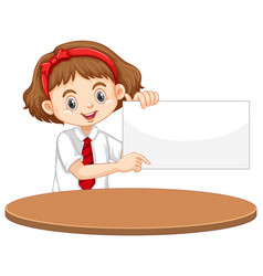 One happy girl blank sign Royalty Free Vector Image