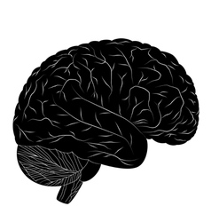 Black human brain Royalty Free Vector Image - VectorStock