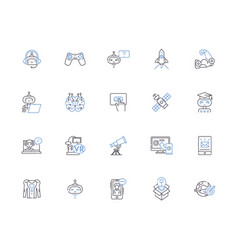 Future outline icons collection futurity foresee Vector Image
