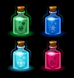 Magic bottle magical game potion in glass Vector Image