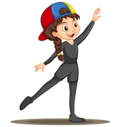 Girl pushing hands up dance cartoon character Vector Image