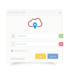 User cloud login Royalty Free Vector Image - VectorStock