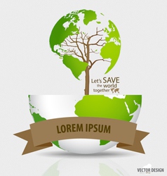 Tree shaped world map Royalty Free Vector Image