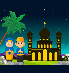 Islamic mosque cartoon isolated Royalty Free Vector Image