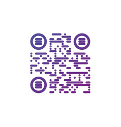 Creative qr code sign round icon scan code symbol Vector Image