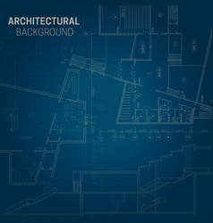 Blue architectural background with plans Vector Image