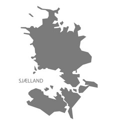 Sjaelland denmark map grey Royalty Free Vector Image