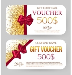 Golden design for gift certificate coupon Card Vector Image