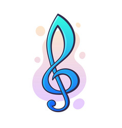 Blue treble clef Royalty Free Vector Image - VectorStock