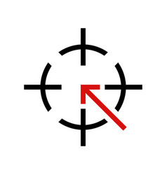 Flat icon design target with arrow goal achieve Vector Image