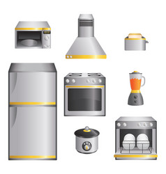 Cartoon smart kitchen wireless appliances Vector Image