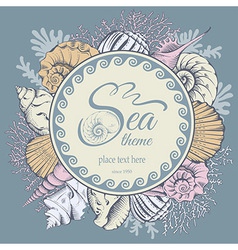 Vintage drawing of sea shells Royalty Free Vector Image